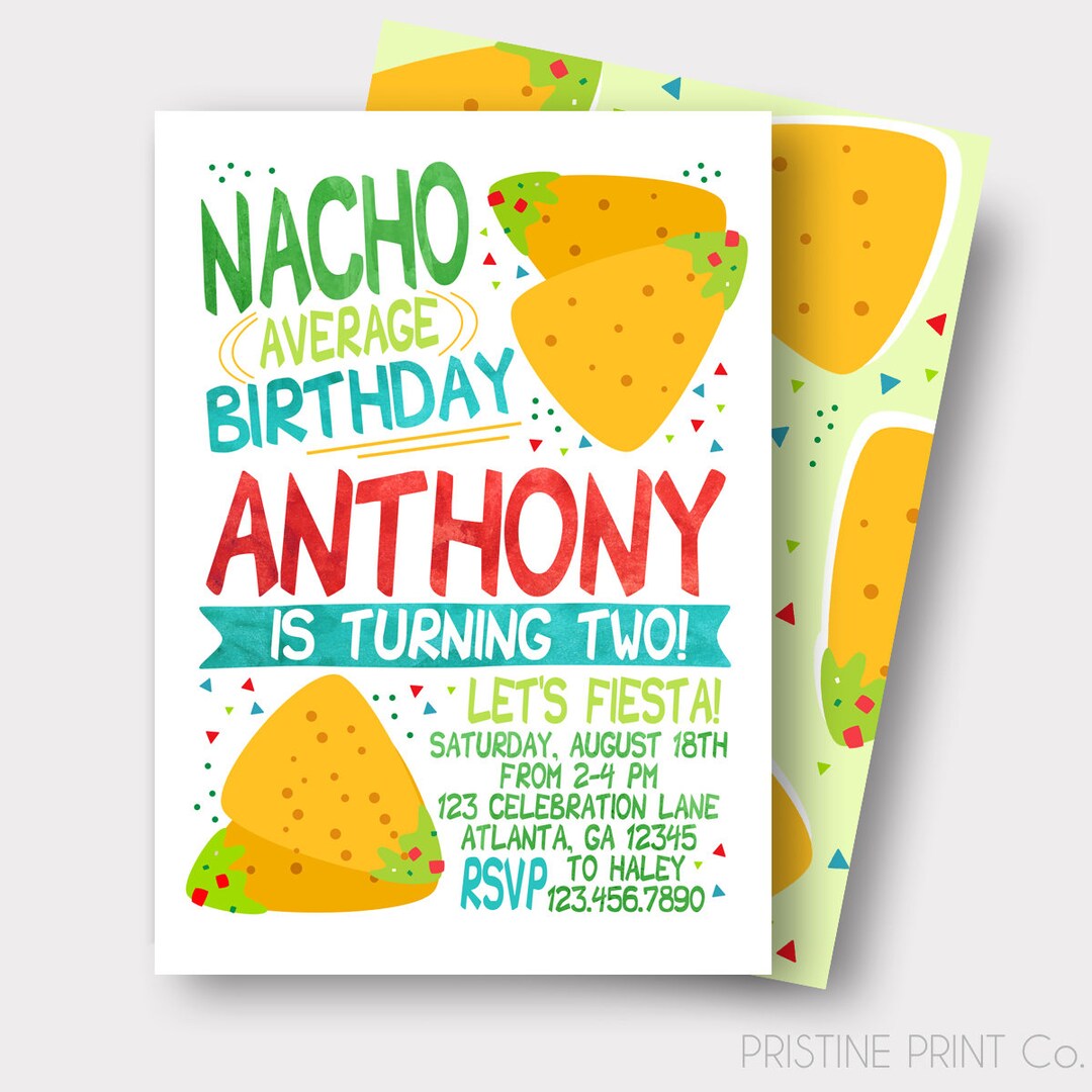 Nacho Birthday Invitation Fiesta Birthday Invitation Taco - Etsy