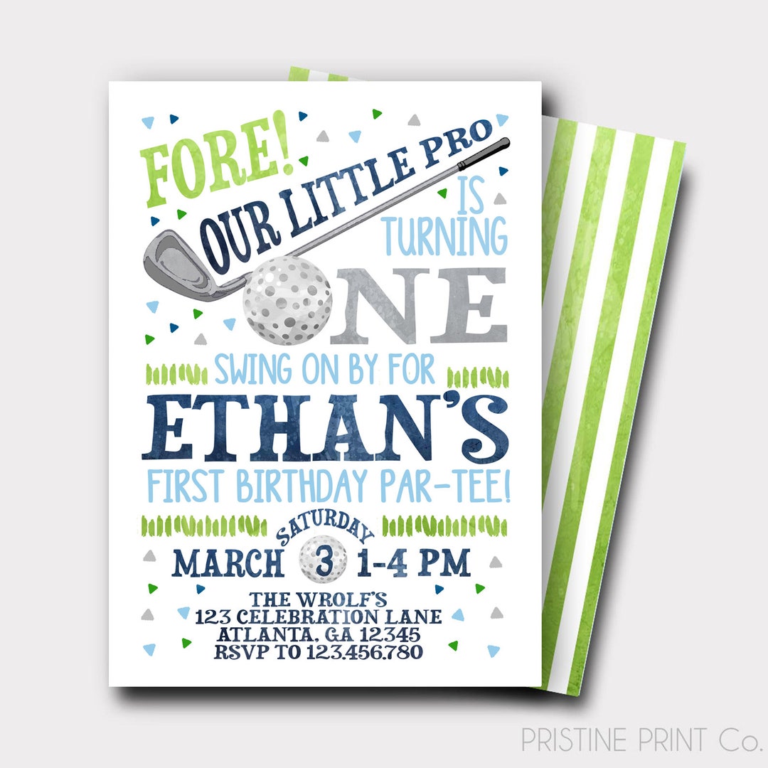 DIGITAL FILE Golf Birthday Invitation Hole in One Invitation Golf ...