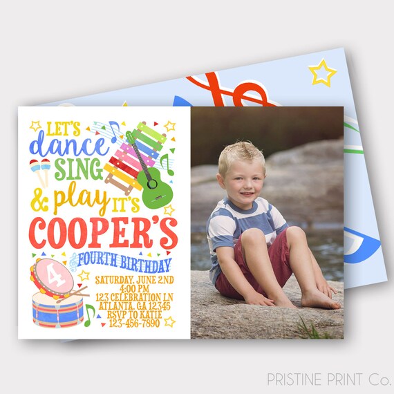 Music Birthday Invitation Music Invitation First Birthday | Etsy