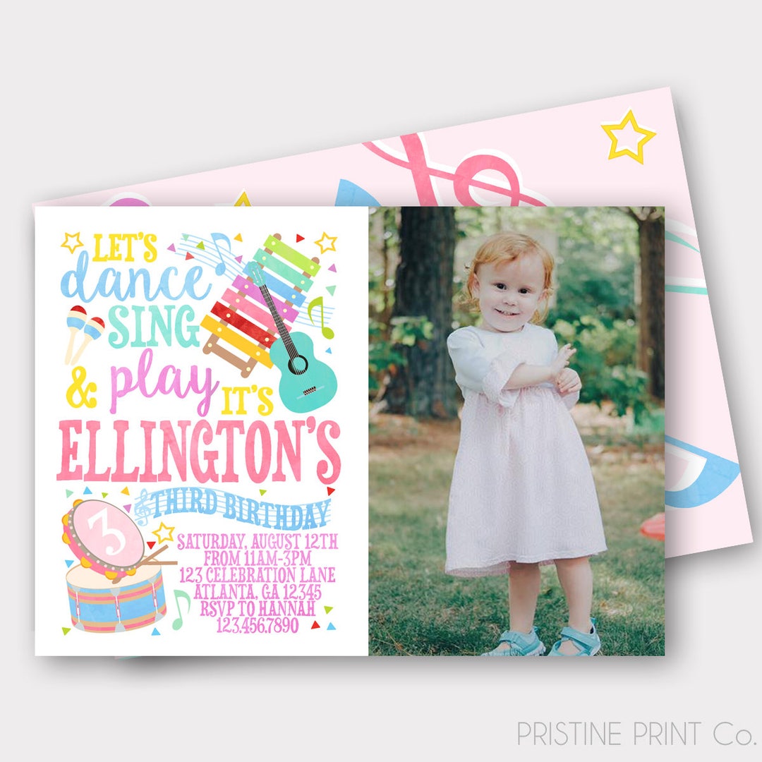 Music Birthday Invitation | Music Invitation | Rockstar Birthday ...