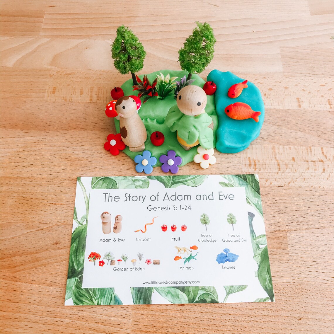 The Creation Story Playdough Kit, Adam and Eve Bible Story, Bible Peg ...