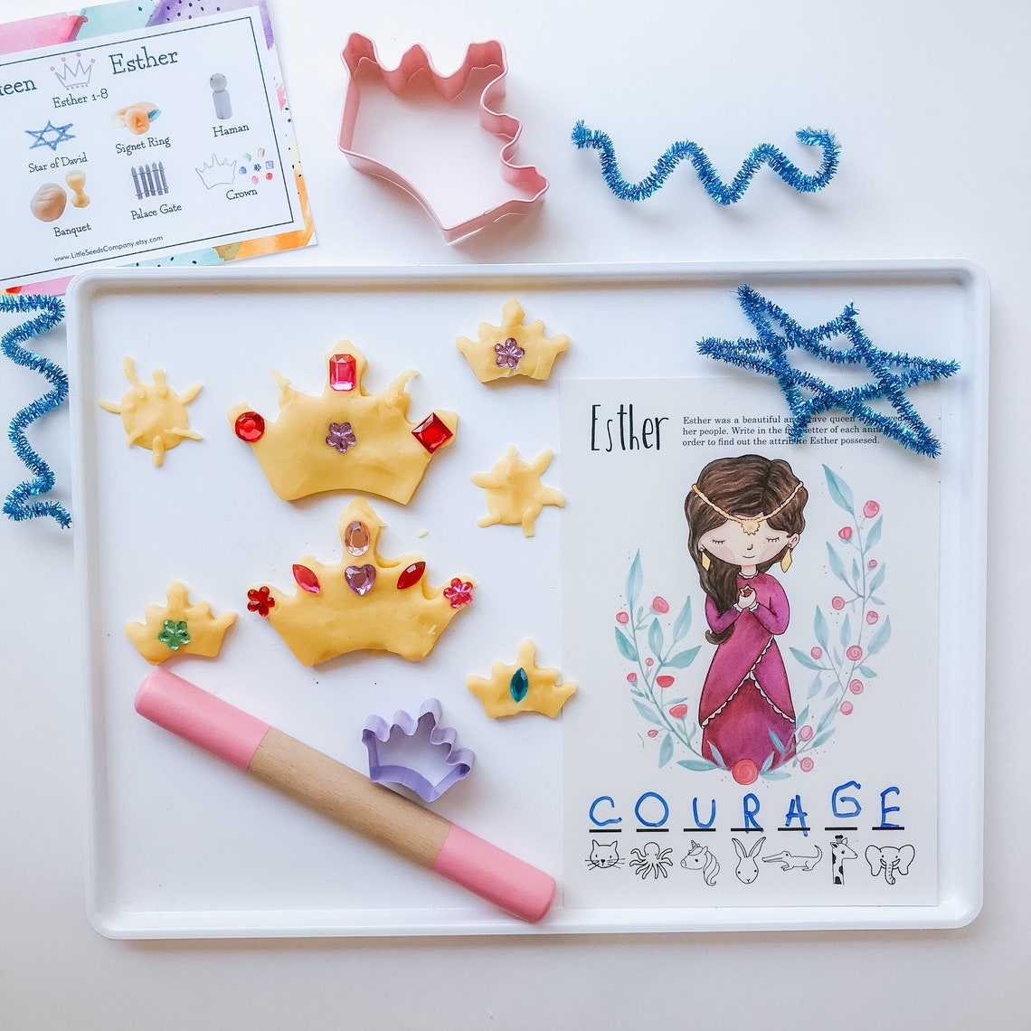 Queen Esther Play-doh Kit Bible Play Esther Peg Doll - Etsy