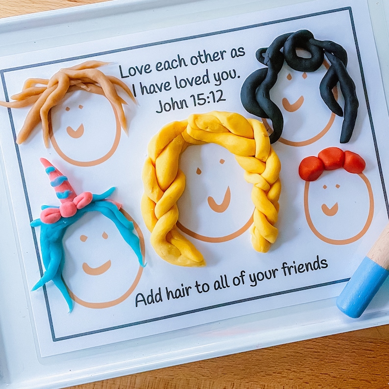 Valentine Play Dough Mats, Bible Playdoh Mats, Bible Scripture Play ...