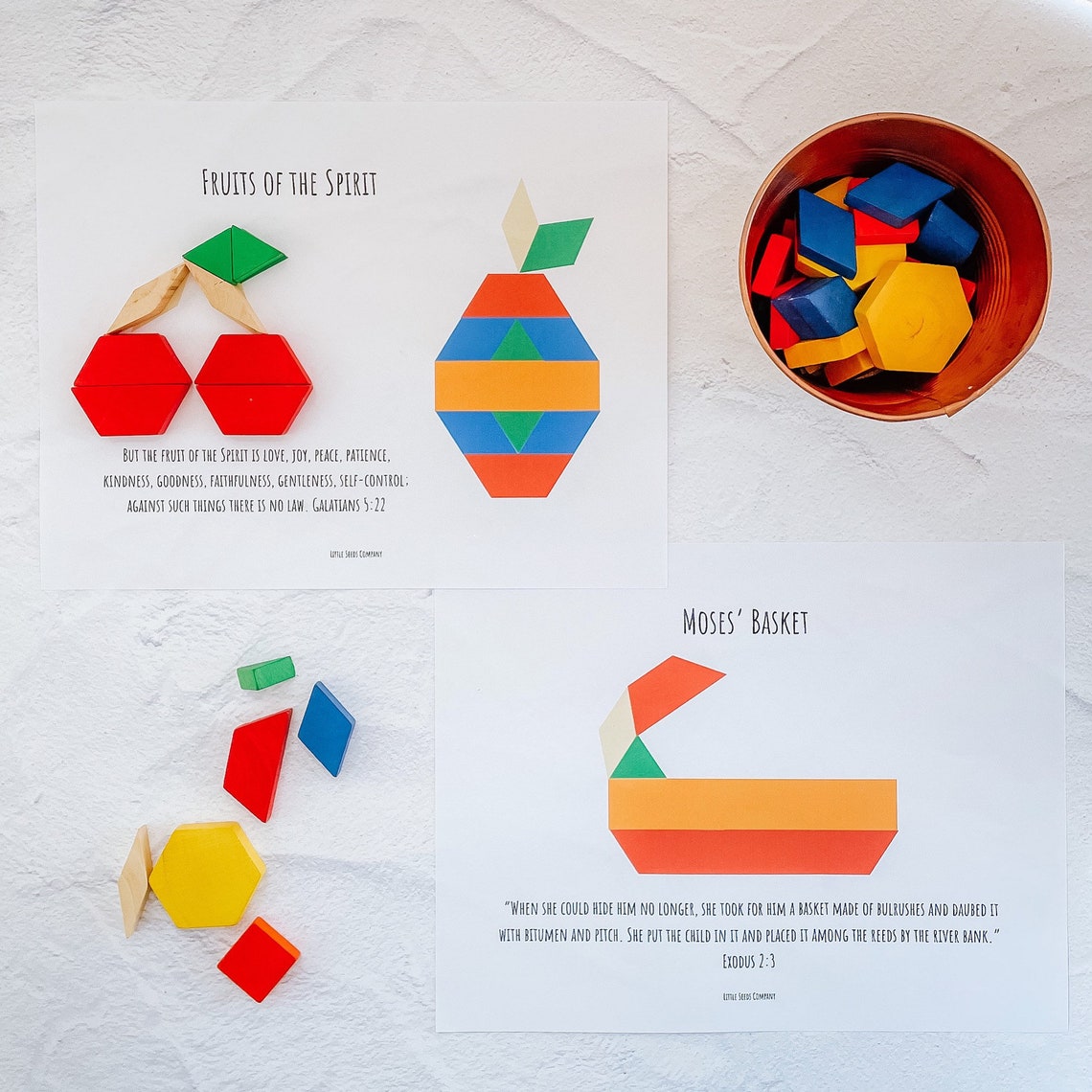 Set 1 Pattern Block Mats Pattern Tiles Activity Tangrams - Etsy