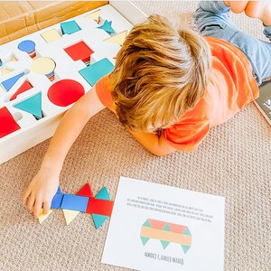 Set 1 Pattern Block Mats, Pattern Tiles Activity, Tangrams, Shapes and ...