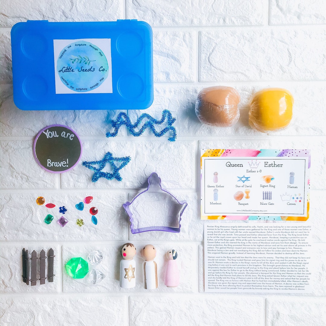 Queen Esther Play-doh Kit, Bible Play, Esther Peg Doll, Princess ...