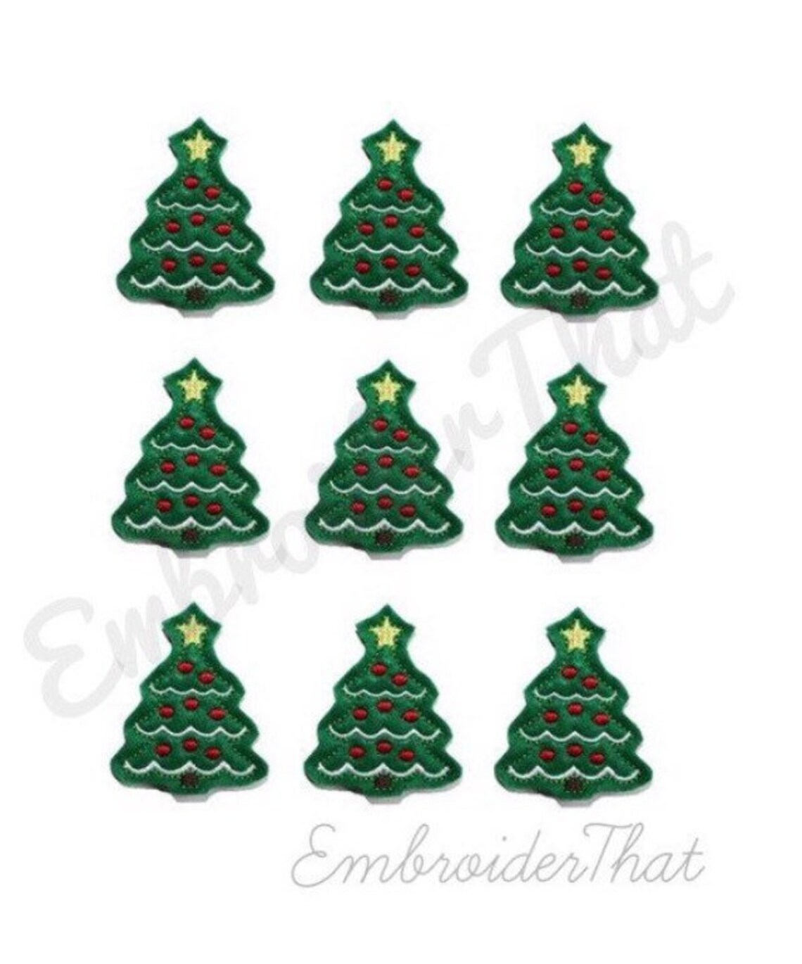UNCUT Christmas Tree With Star Felt Applique Embellishment | Etsy