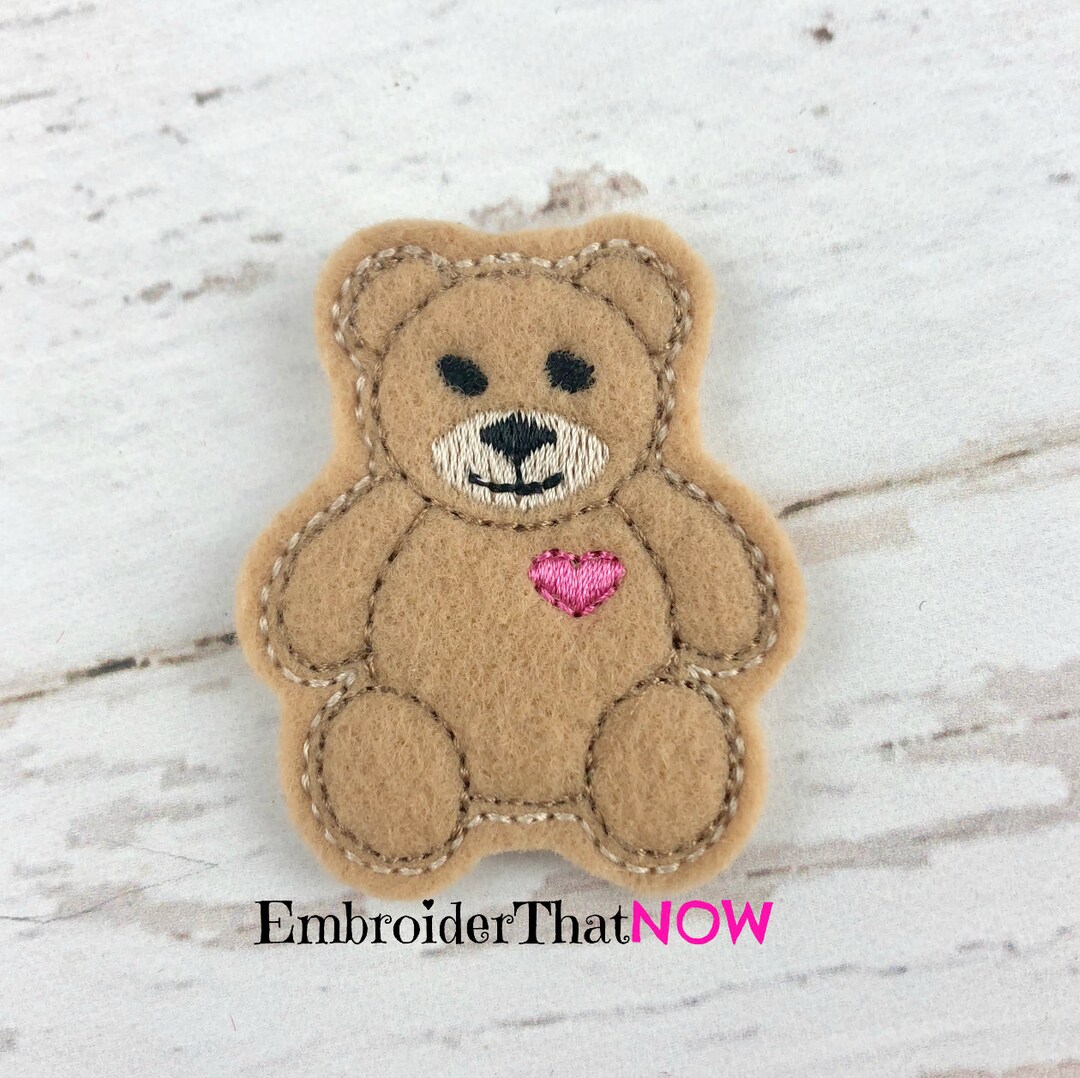INSTANT DOWNLOAD Teddy Bear Embroidery Design File Clip Cover Bow ...