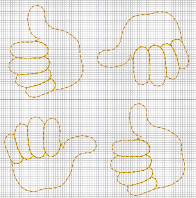 INSTANT DOWNLOAD Thumbs up ASL Digital Feltie Embroidery Design File - Etsy