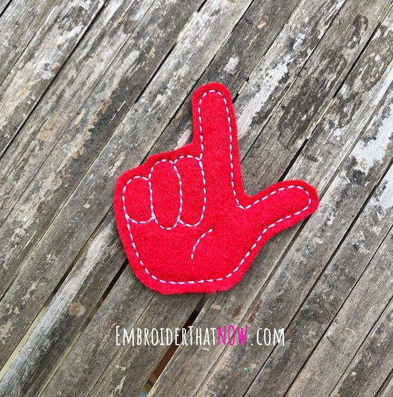 INSTANT DOWNLOAD Guns up ASL Digital Feltie Embroidery Design | Etsy