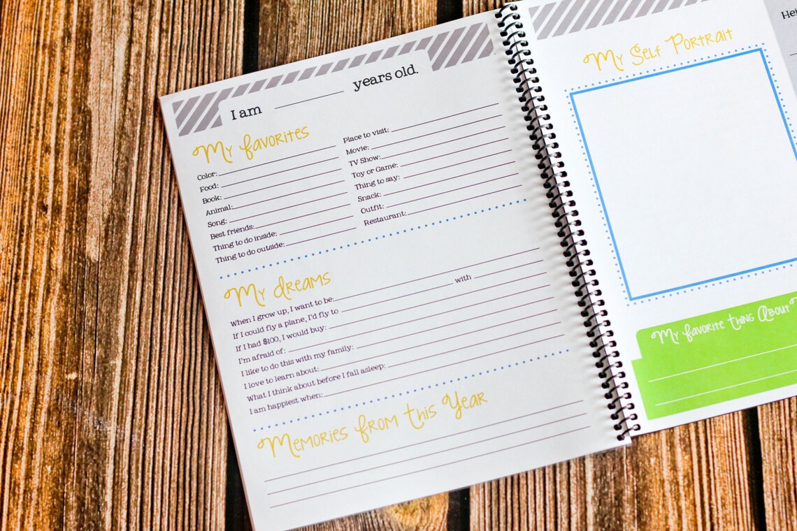All About Me Book // Yearly Interview Questionnaire for Kids - Etsy