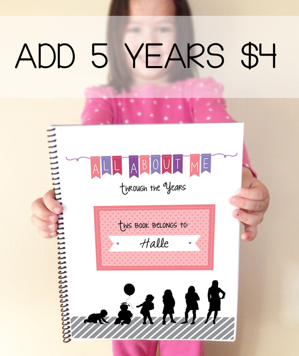 ADD-ON // All About Me Book // Add 5 Years - Etsy