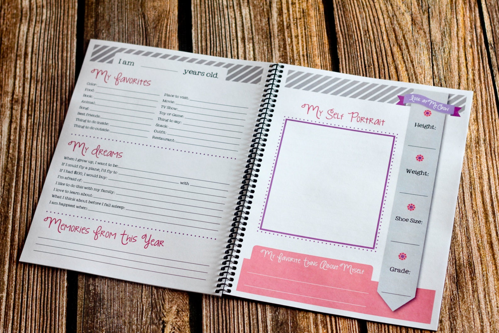 All About Me Book // Yearly Interview Questionnaire for Kids - Etsy