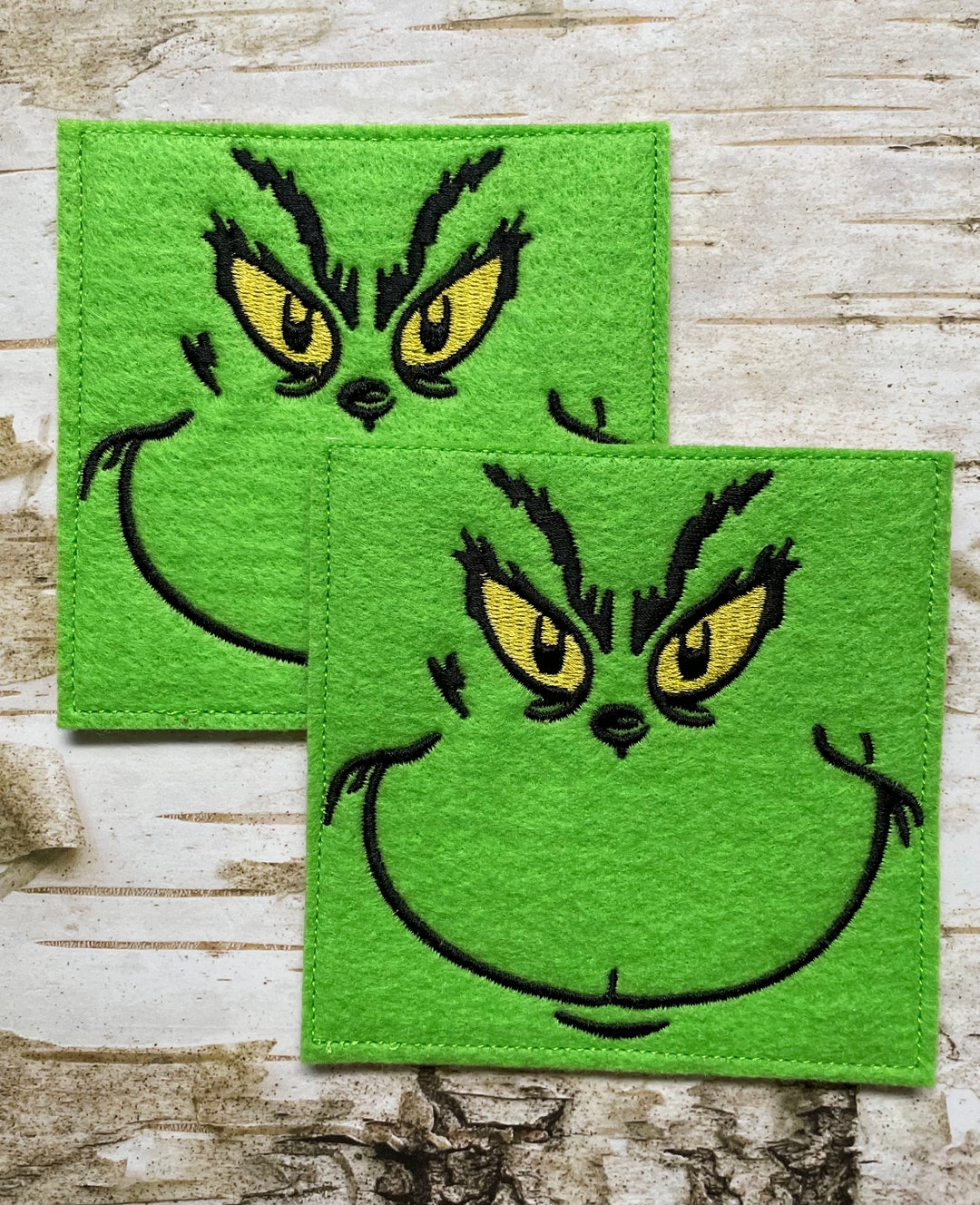 Grinch Coaster, Grinch Felt Coasters, Christmas Decor, Christmas Decor ...