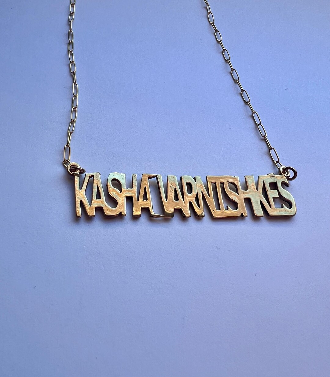 KASHA VARNISHKES Word Pendant - Handmade Metal Pendant in Jewelers ...