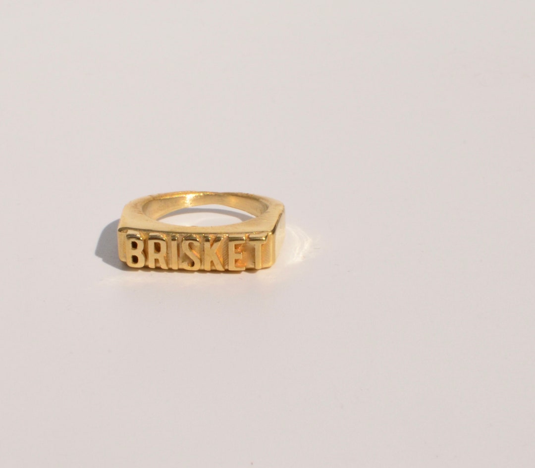 Handmade Brisket Word Ring: Brass or Sterling Silver - Etsy
