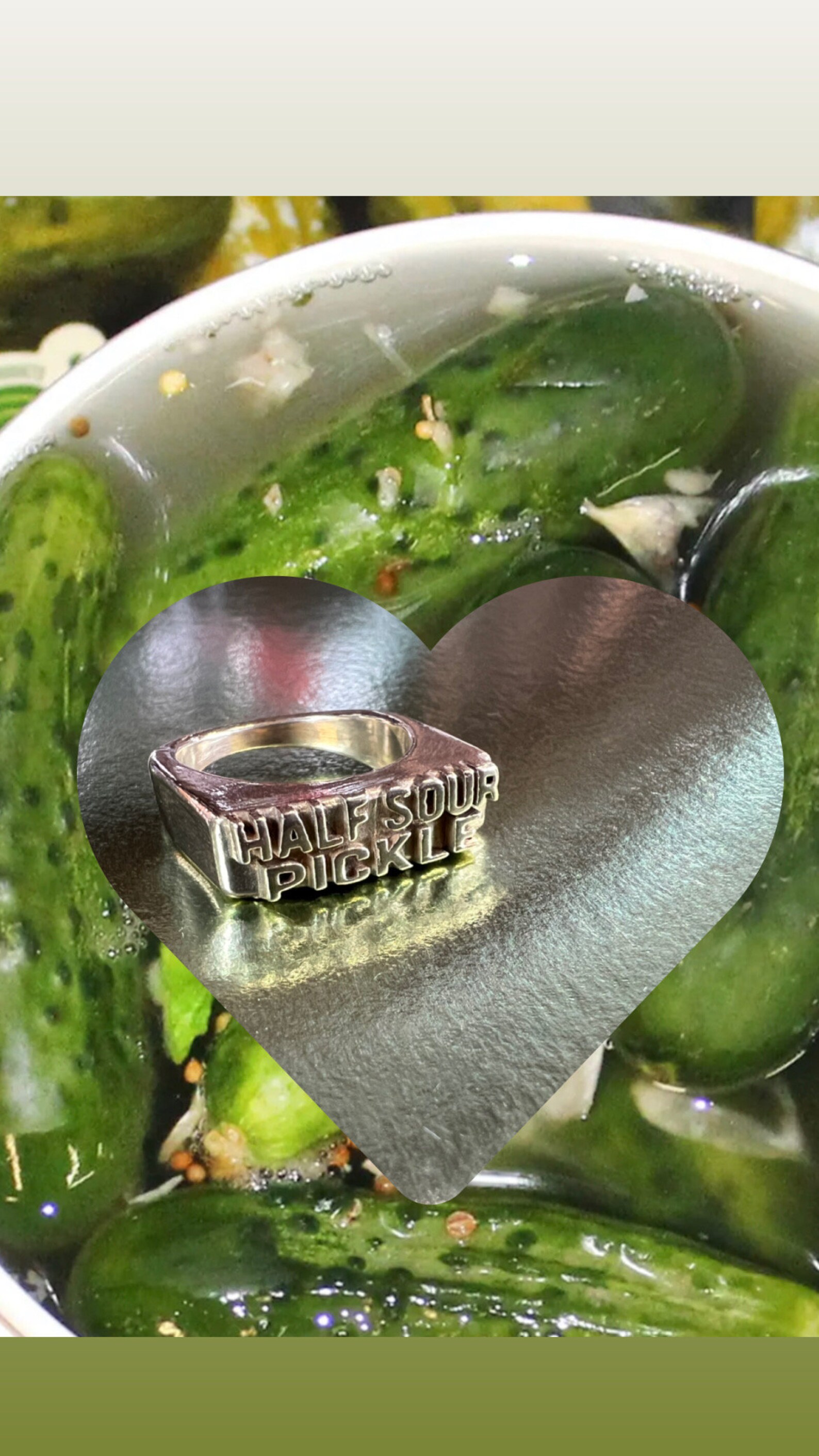 HALF SOUR PICKLE Word Ring - Handmade Solid Metal Ring in Jewelers ...