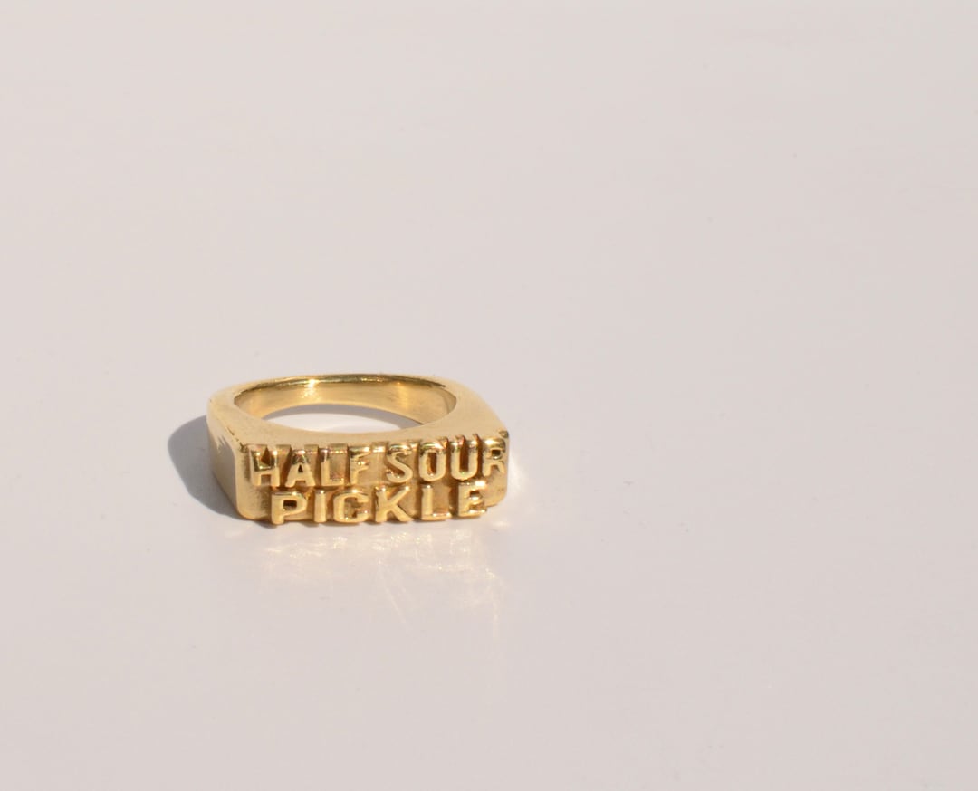 HALF SOUR PICKLE Word Ring - Handmade Solid Metal Ring in Jewelers ...