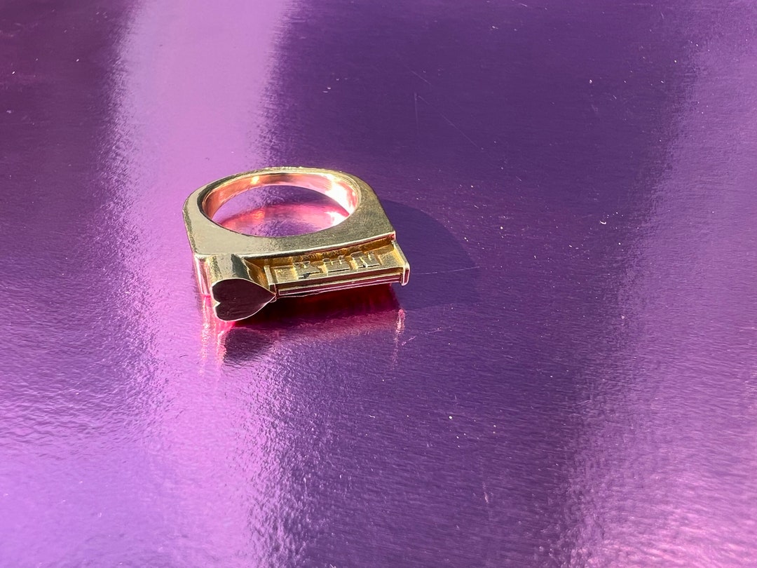 PEZ Ring - Handmade Solid Metal Ring in Jewelers Brass or Sterling ...