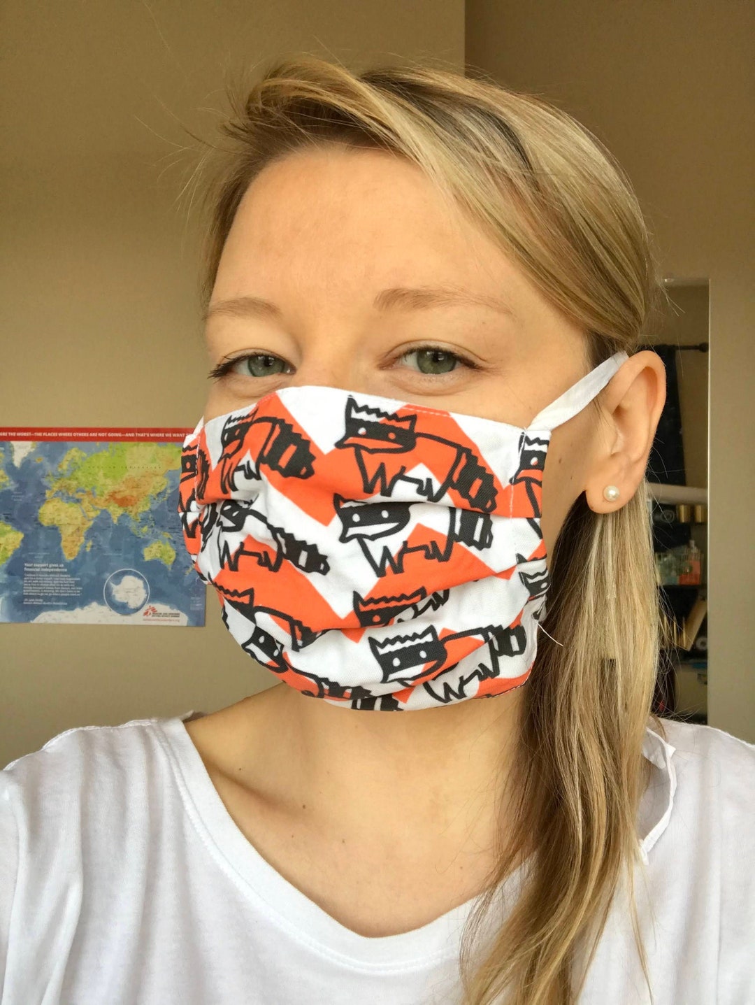 Raccoon Face Mask, Washable Mask, Reusable Mask, Raccoon Print, Adult ...