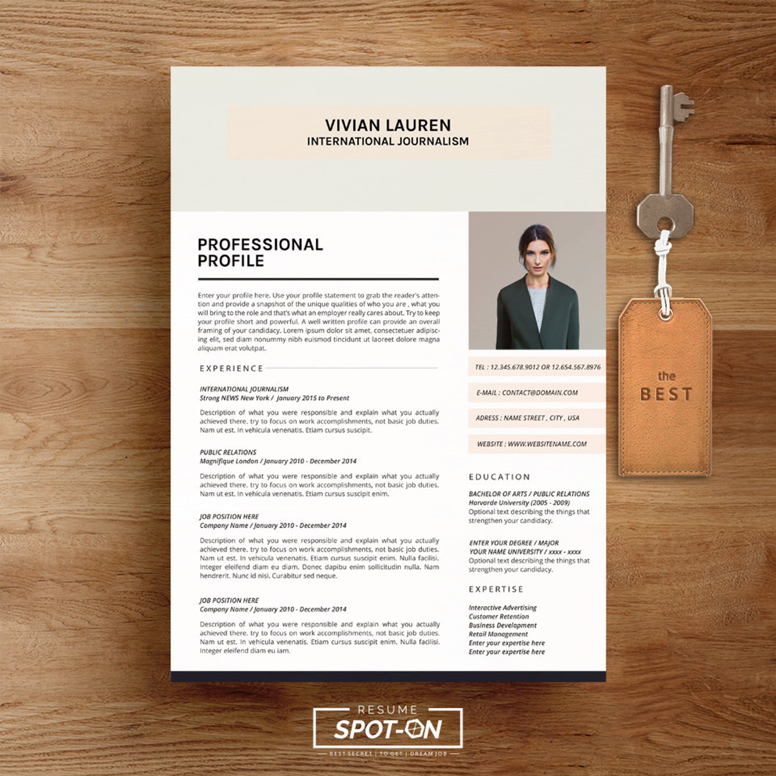 A Lasting impression Resume/CV design template Free Cover | Etsy