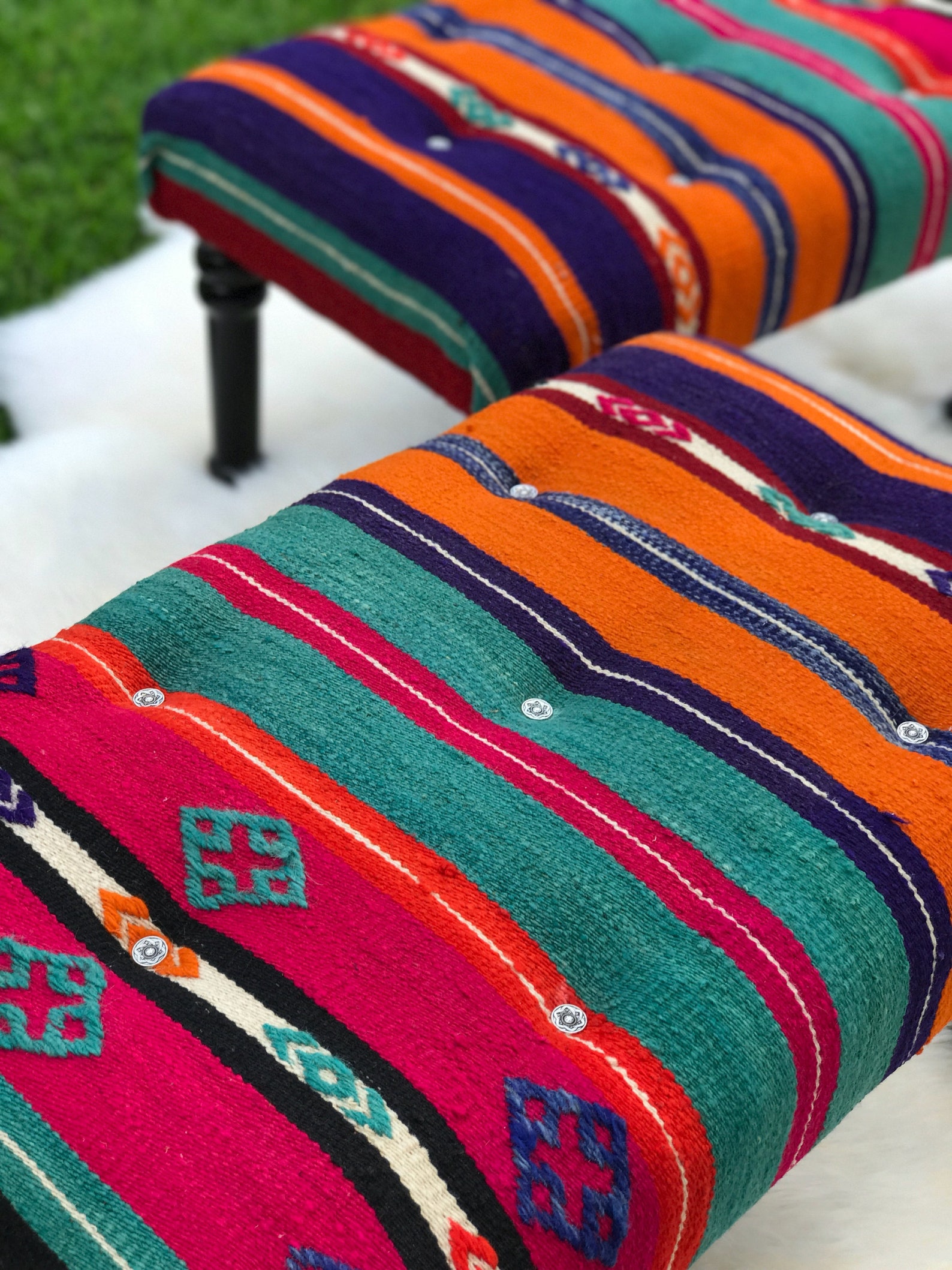 Sold! Southwestern Kilim Rustic Benches - Etsy