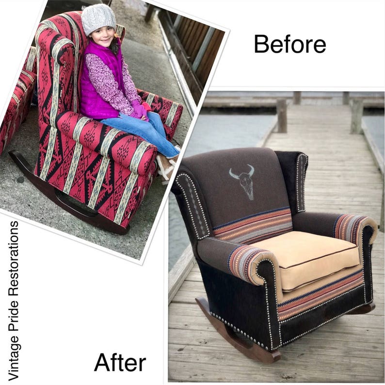 Western Cowhide Rocking Chair SOLD! - Etsy