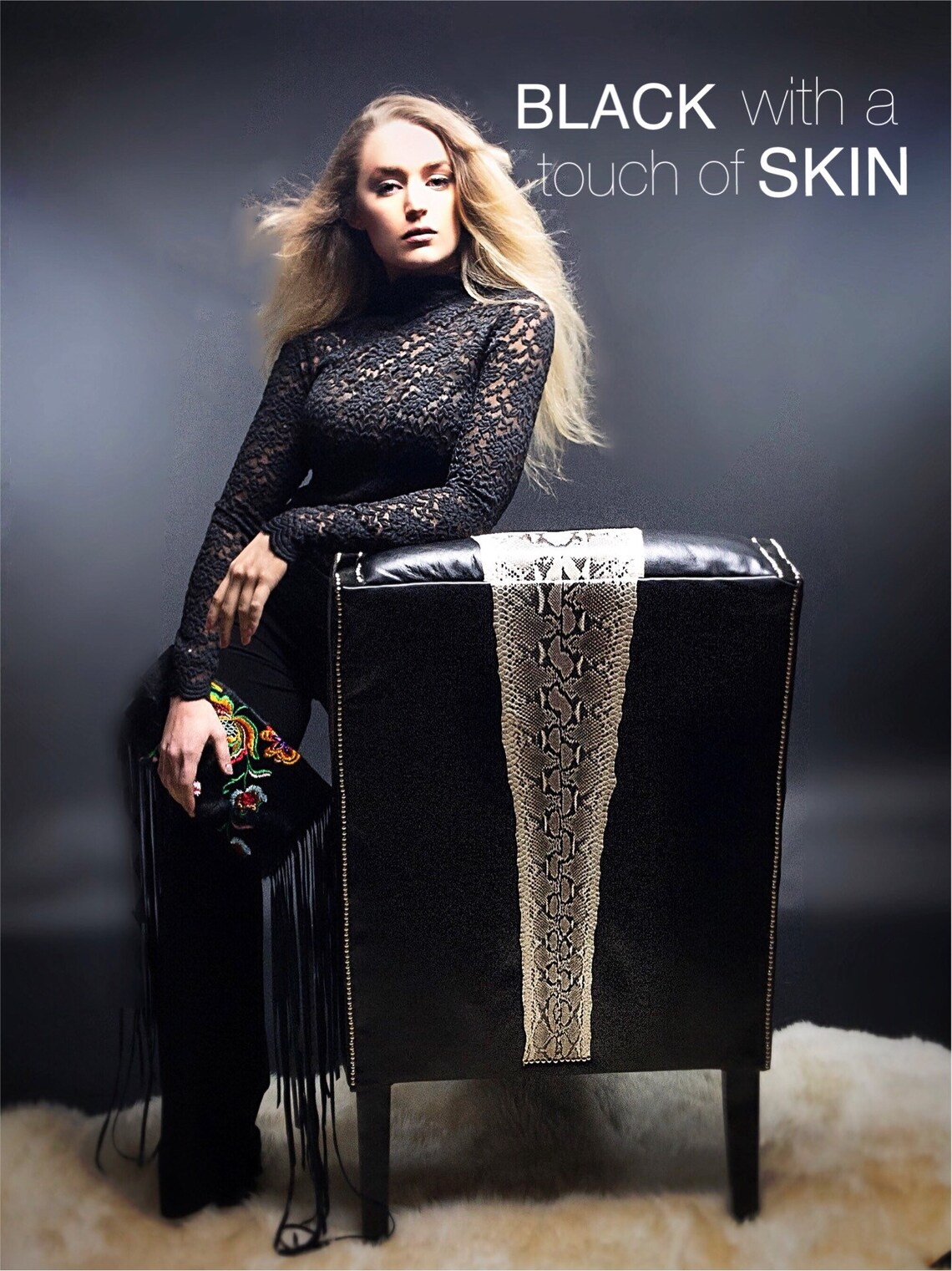 Black Leather & Python Chair - Sold - Etsy