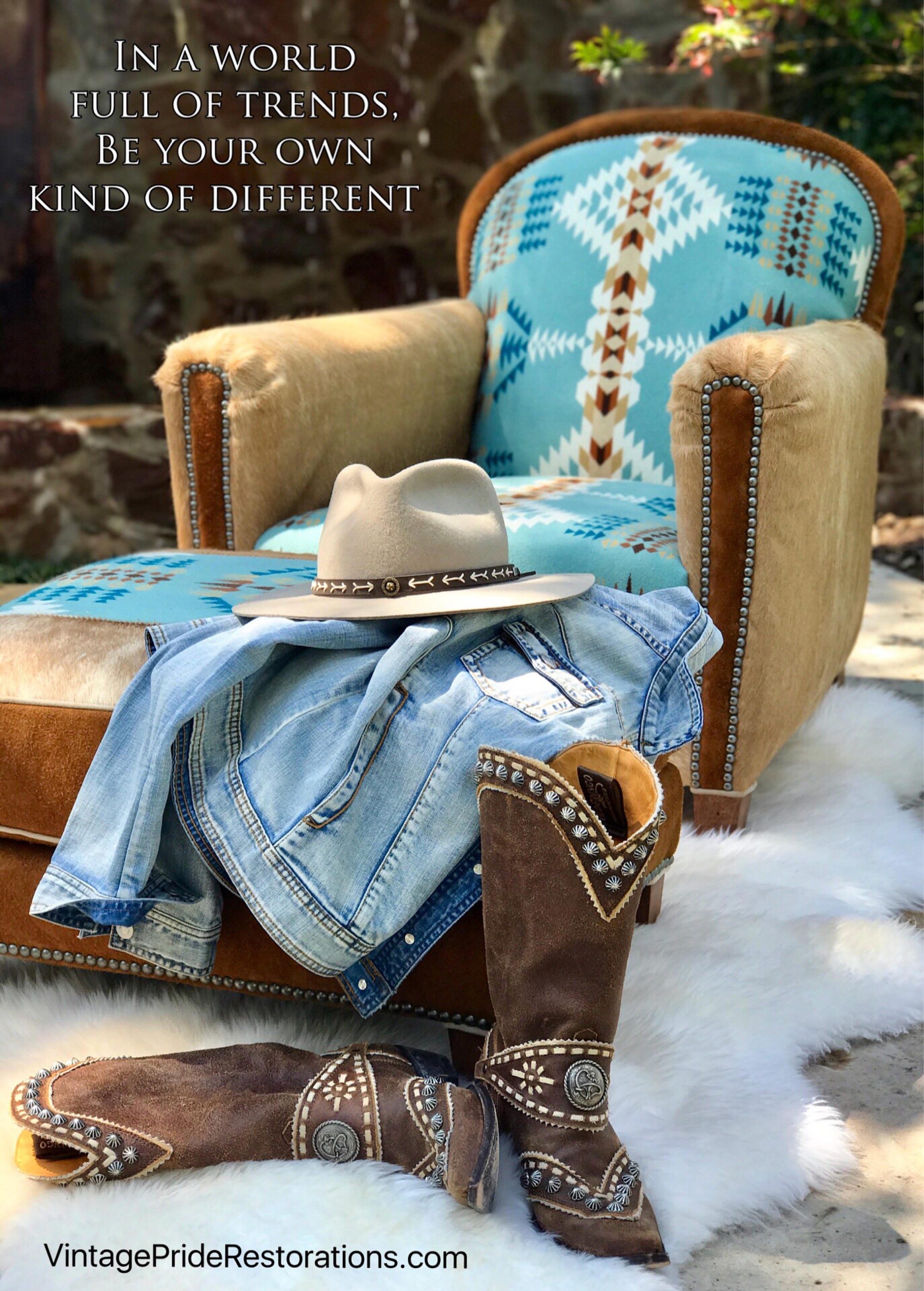 Western Cowhide Club Chair- SOLD! - Etsy