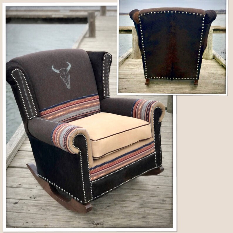 Western Cowhide Rocking Chair SOLD! - Etsy