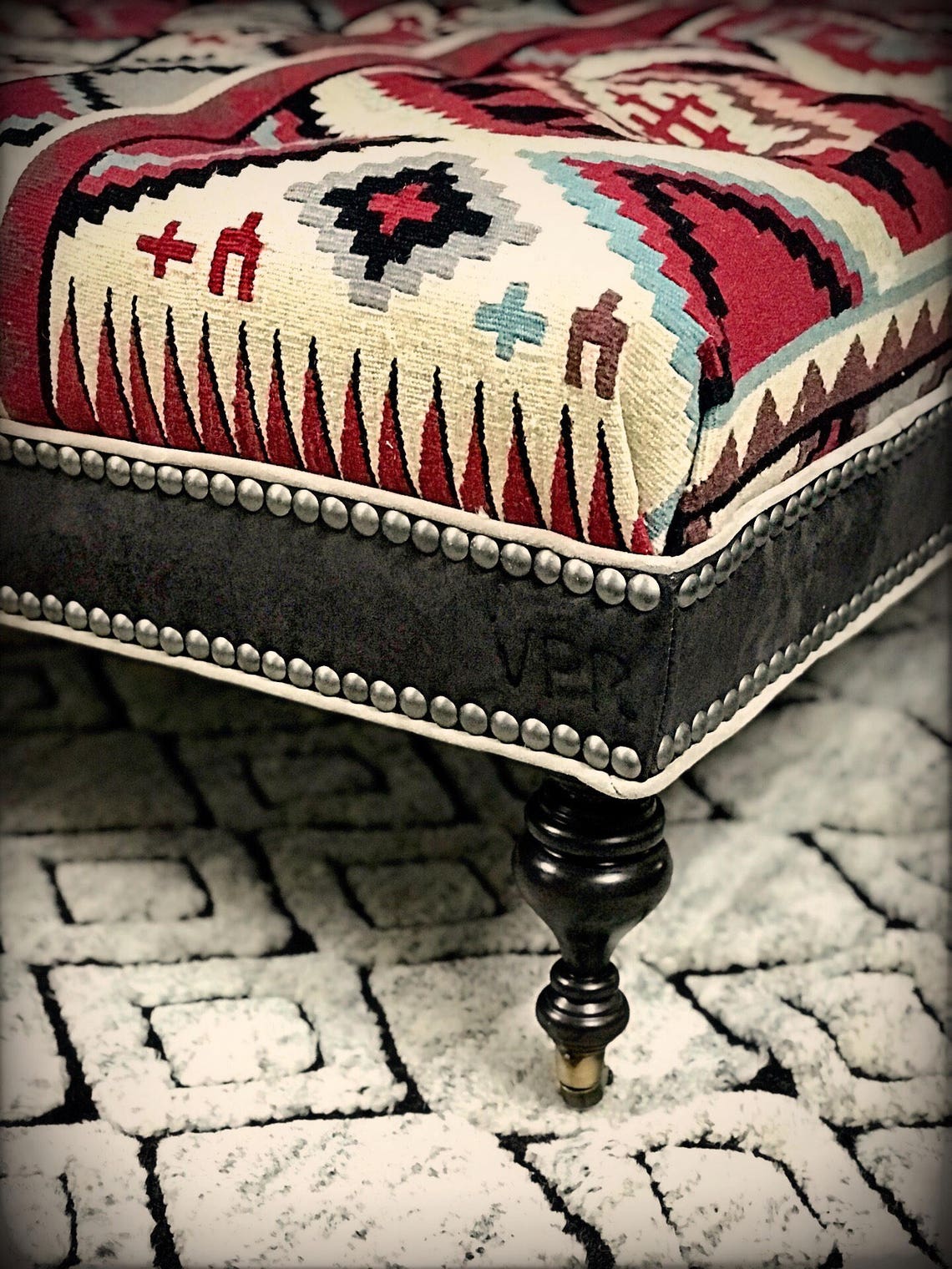 Sold Western Rustic Ottoman - Etsy