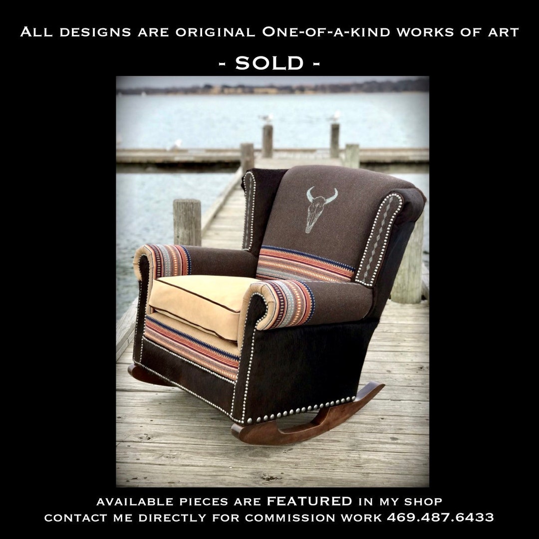 Western Cowhide Rocking Chair SOLD! - Etsy