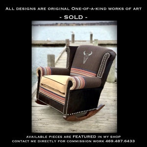Western Cowhide Rocking Chair SOLD! - Etsy
