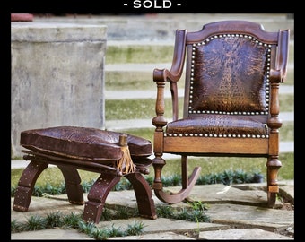 Western Cowhide Rocking Chair SOLD - Etsy