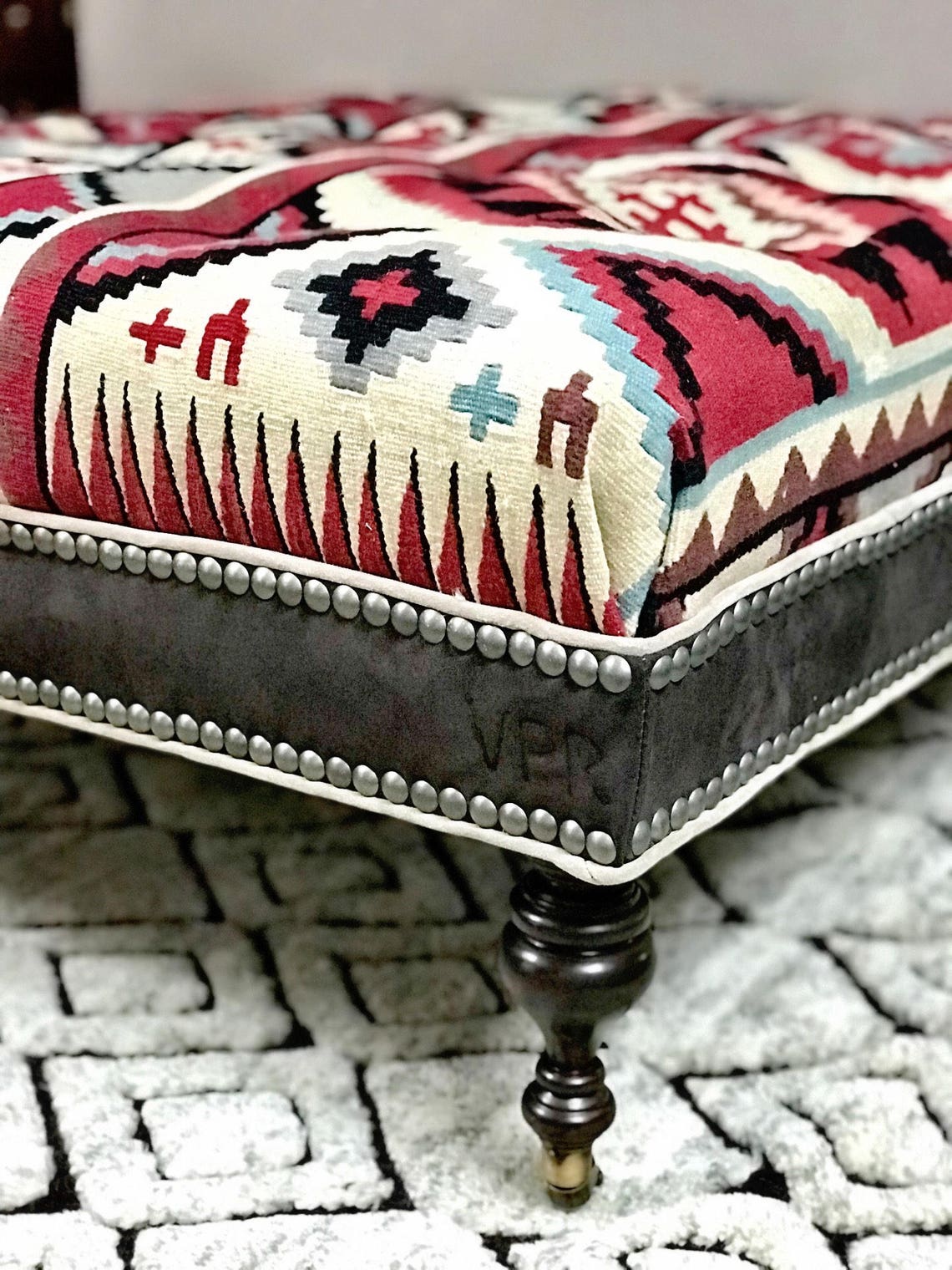 Sold! Western Rustic Ottoman - Etsy