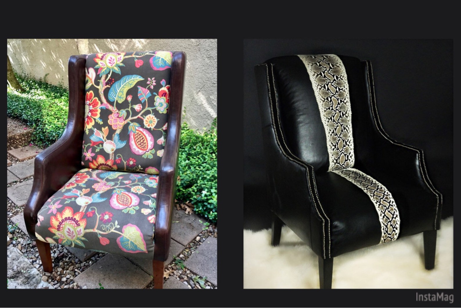 Black Leather & Python Chair - Sold - Etsy