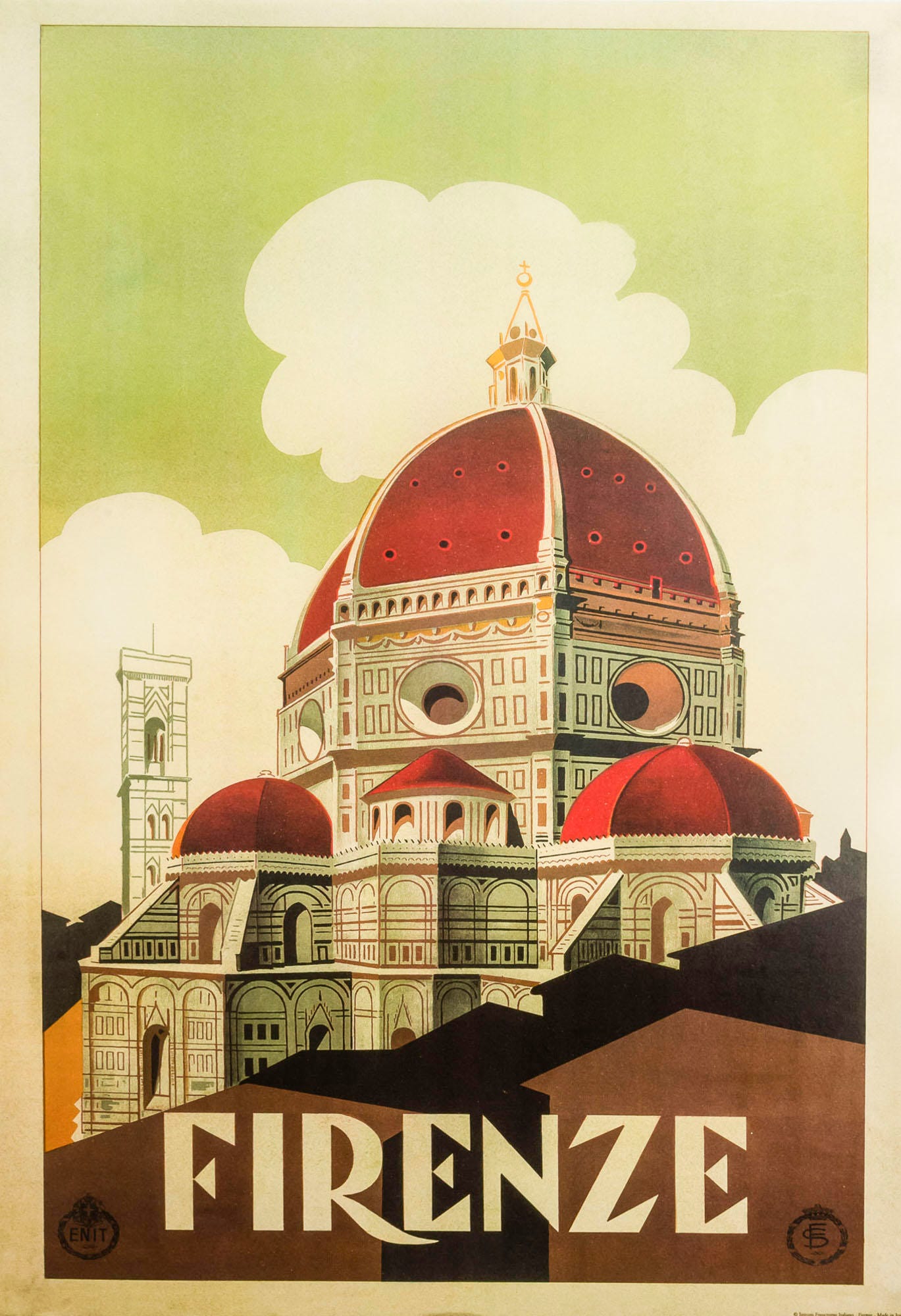 Firenze Cupola Poster Kunstdruck Retro 50x70 cm Florenz Italien Dom ...