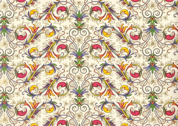 Florance-Florentine paper Golden print | Etsy