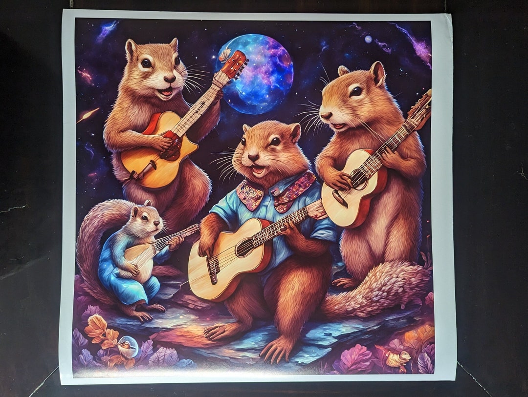 Musical Squirrels Poster (20x20 Inch Print ) - Etsy