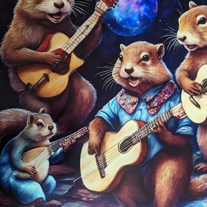 Musical Squirrels Poster (20x20 Inch Print ) - Etsy