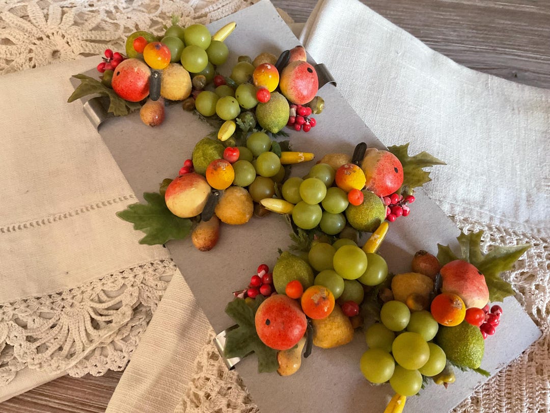 Vintage 1940’s Fruit Napkin Clips - Etsy