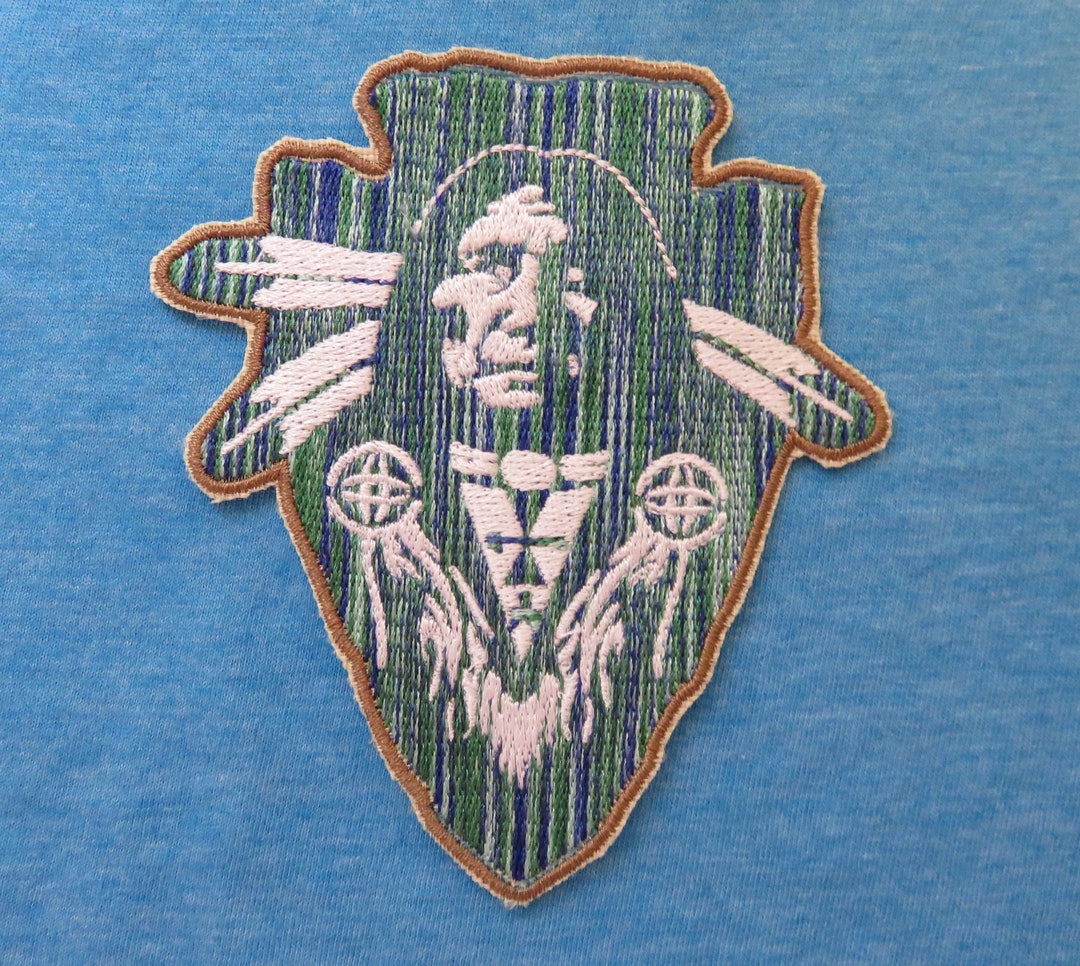 Native American Arrowhead Embroidery Iron on Patch - Etsy
