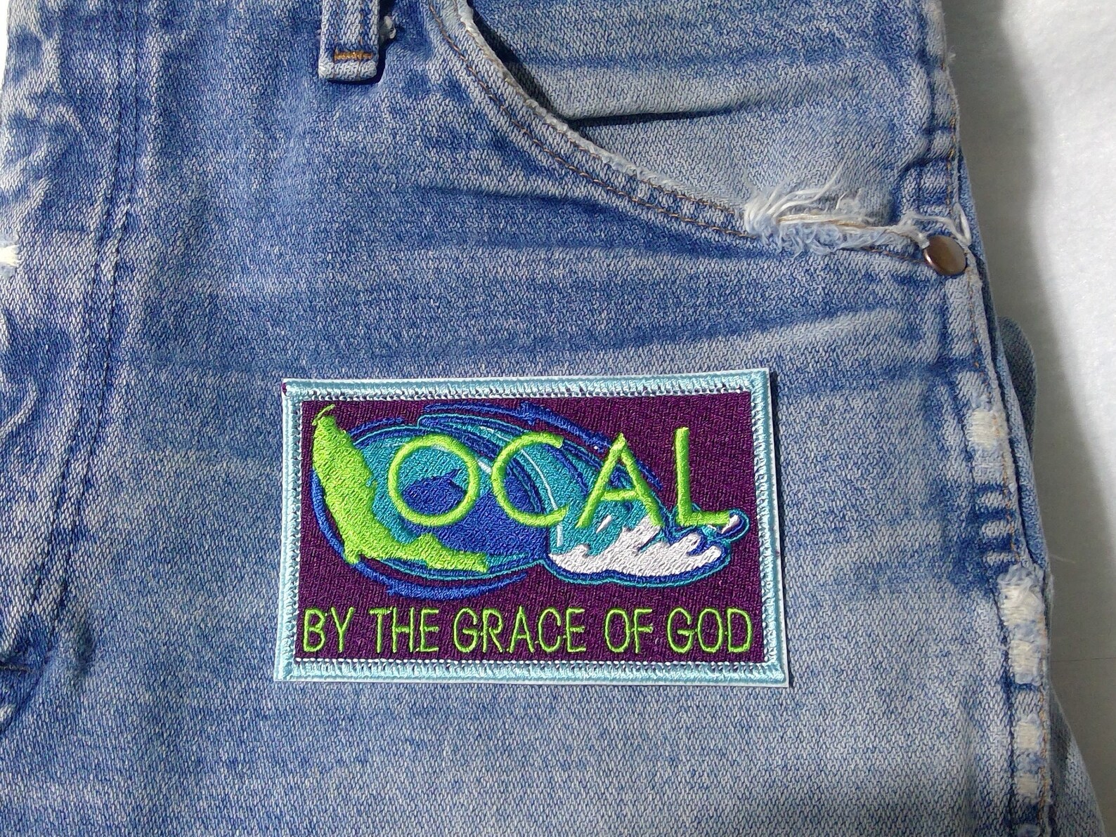 Local, Florida, Iron on Patch, Embroidery Patch, Upside Down Florida ...