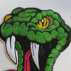 Snake Head, Venomous, Rattlesnake, Serpent, Fangs, Iron on Patch ...