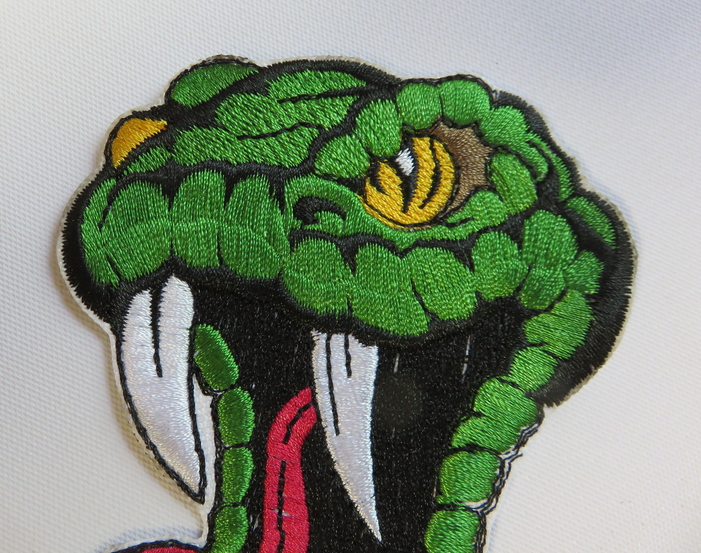 Snake Head, Venomous, Rattlesnake, Serpent, Fangs, Iron on Patch ...