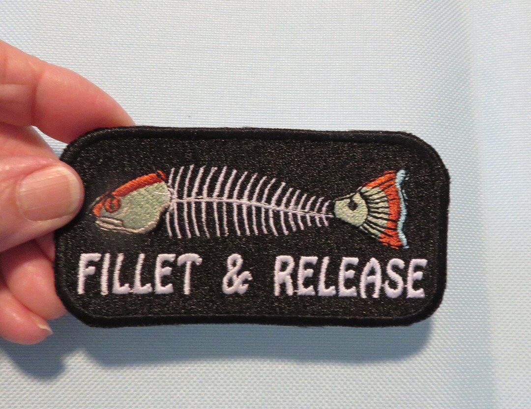 Fillet and Release, Redfish, Iron on Patch, Fishing, Humorous, Filet ...