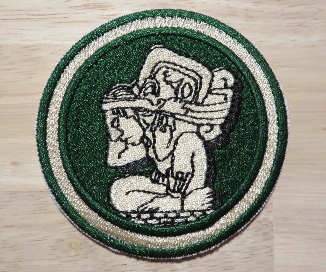 Mayan, Iron on Patch, Round, Ancient Maya, Mexico, Embroidery, Symbols ...