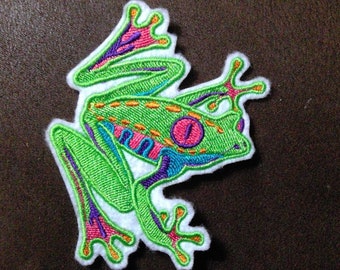 Tree Frog Embroidery - Etsy