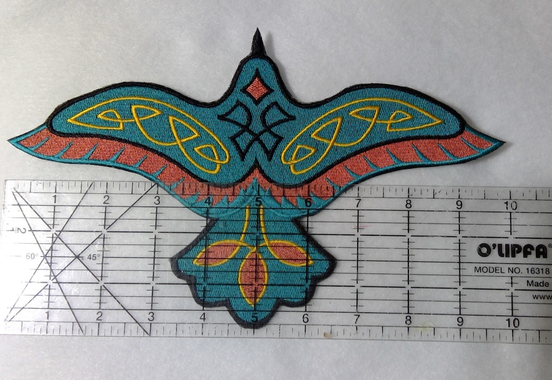 Raven Large Embroidered Patch, Celtic, Native American Costume, Mexican ...