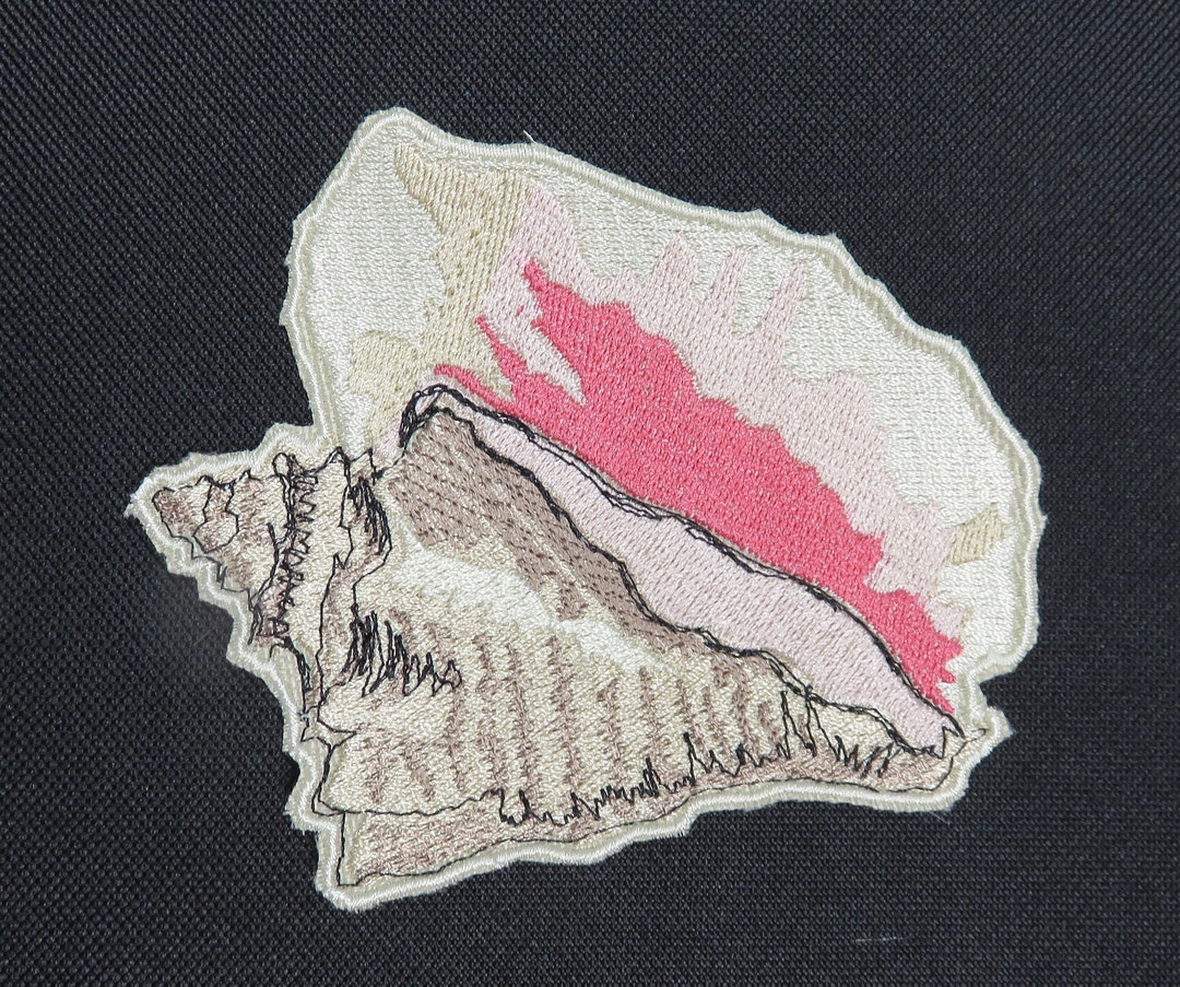 Conch Shell, Embroidery, Iron on Patch, Tropics, Beach, Vacation, King ...